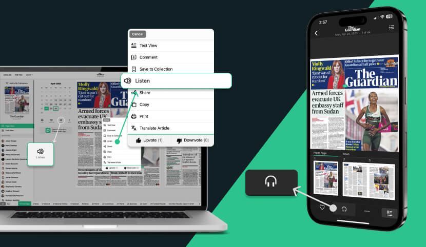 Let PressReader do the reading for you with our Text-to-Speech feature
