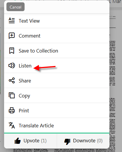 Let PressReader do the reading for you with our Text-to-Speech feature